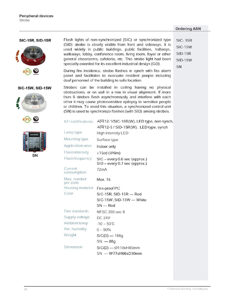 Auxiliaries Strobe SIC-15R | PDF