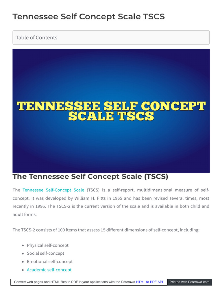 Scales Arabpsychology Com S Tennessee Self Concept Scale TSC | PDF | Self Concept | Html