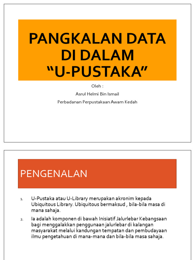 Pangkalan Data Di Dalam Upustaka | PDF