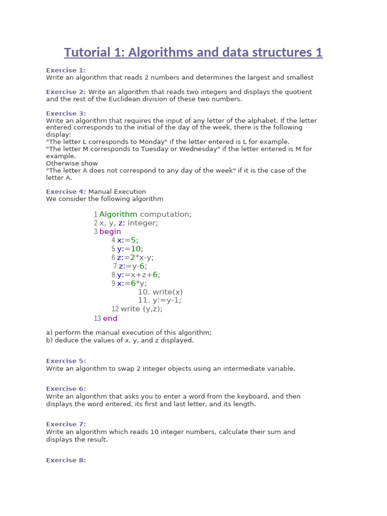 Tutorial Algorithm | PDF Tutorial Algorithm | PDF