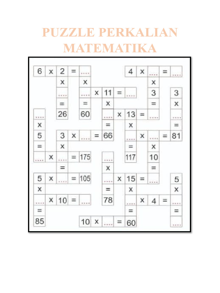 Puzzle Perkalian Matematika | PDF