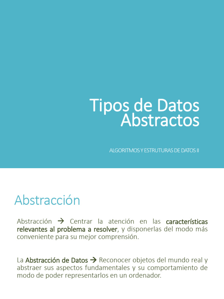 Tipos de datos abstractos | PDF | Abstracción | Desarrollo de software