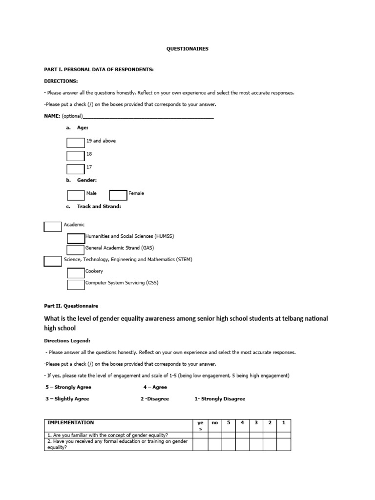 QUESTIONAIRES Group 2 | PDF | Career & Growth | Wellness