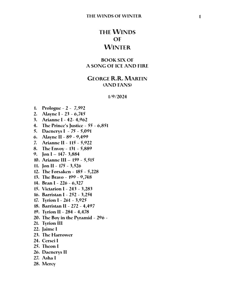 The Winds of Winter | PDF | World Of A Song Of Ice And Fire