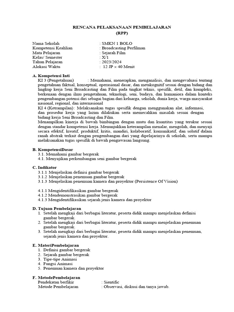 RPP KD-1 | PDF | Karier & Perkembangan
