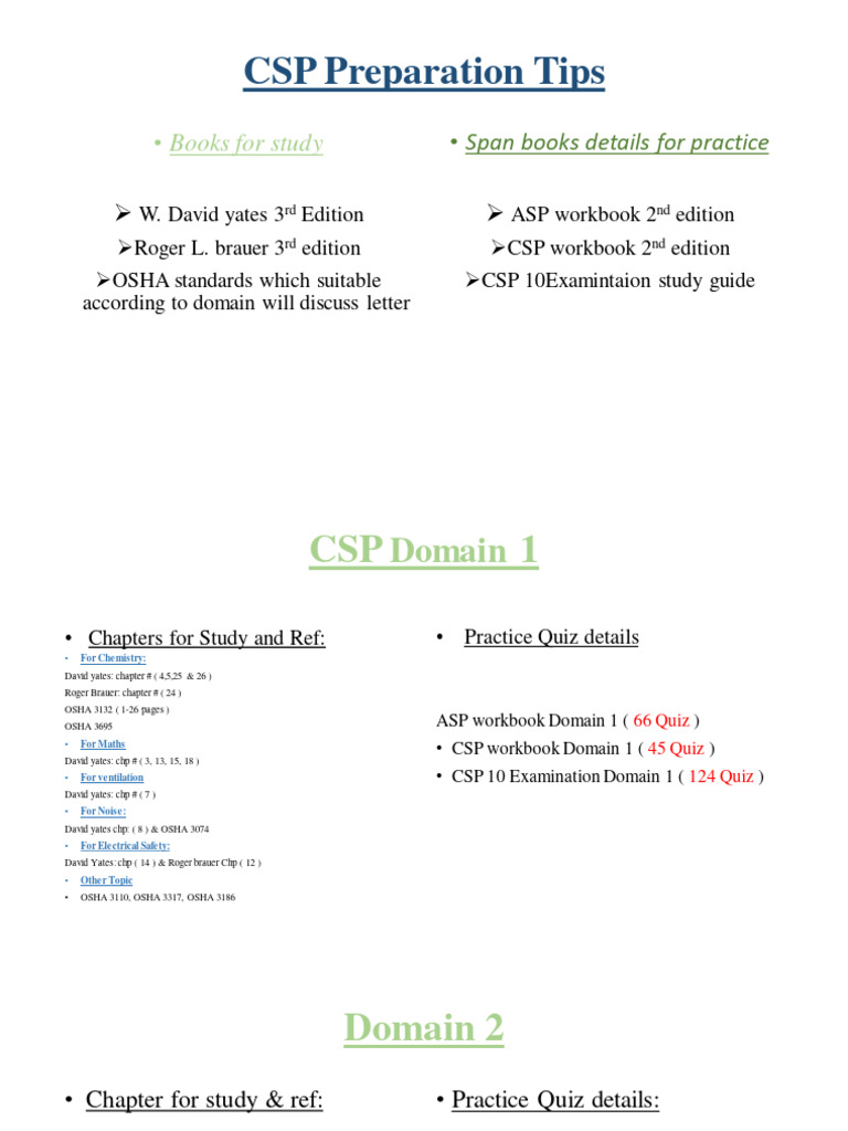 CSP Preparation | PDF