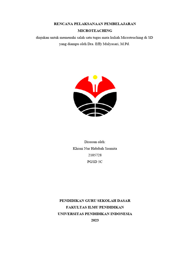 Rencana Pembelajaran Microteaching SD | PDF