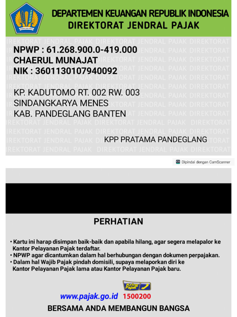 NPWP Ajat | PDF