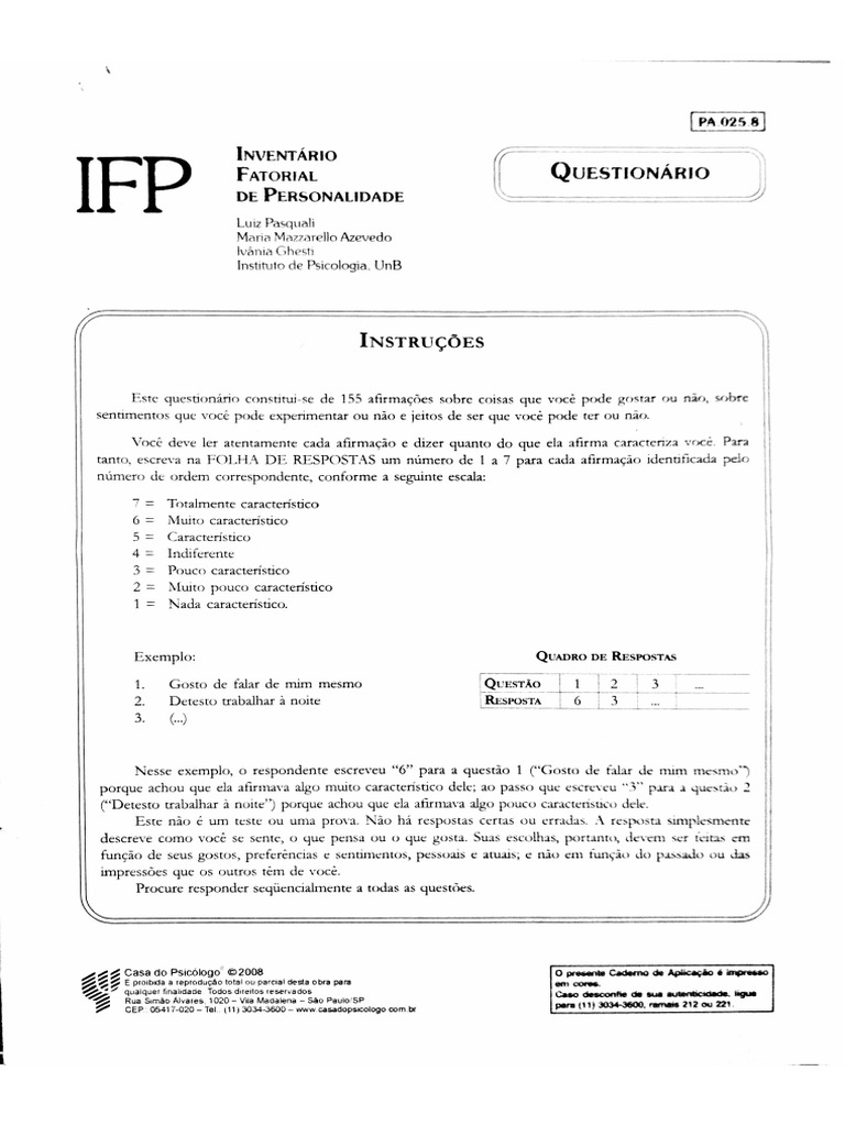 IFP - Teste Vocacional | PDF