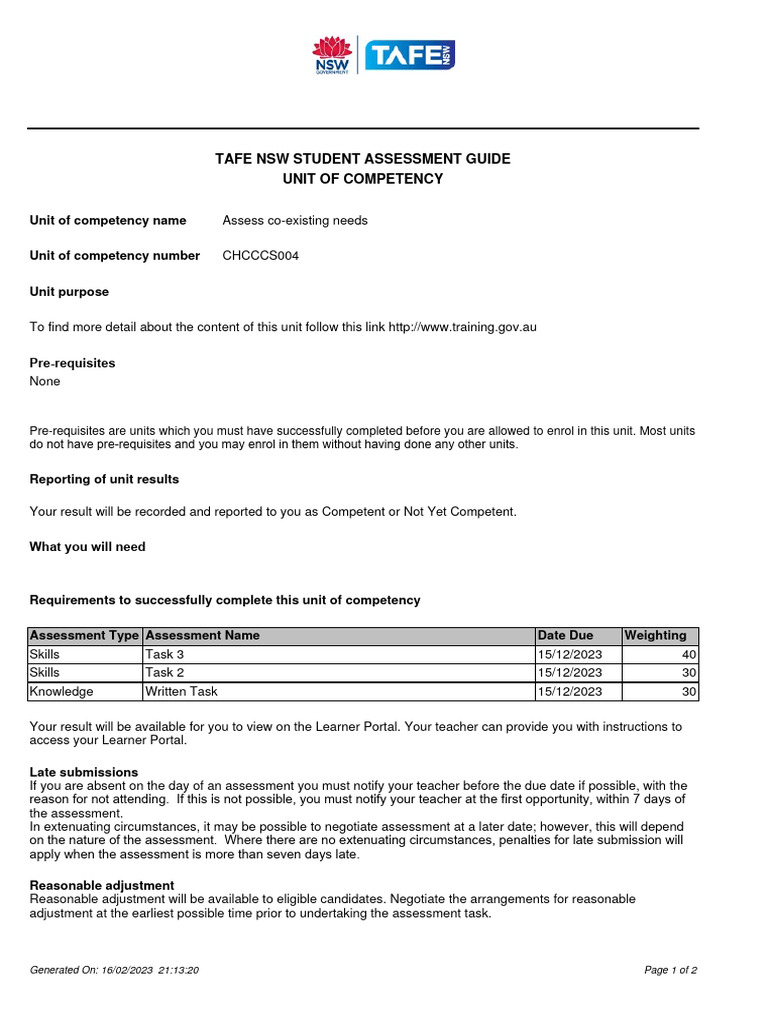 TAFE - ASST - 2002-TAFE NSW Student Assessment Guide-Enrolment-CL 4 | PDF TAFE - ASST - 2002-TAFE NSW Student Assessment Guide-Enrolment-CL 4 | PDF