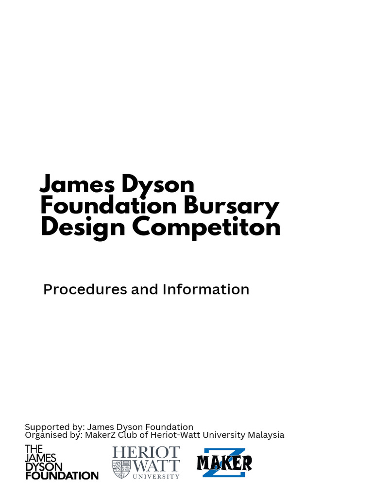 James Dyson Foundation Bursary: Design Competiton | PDF