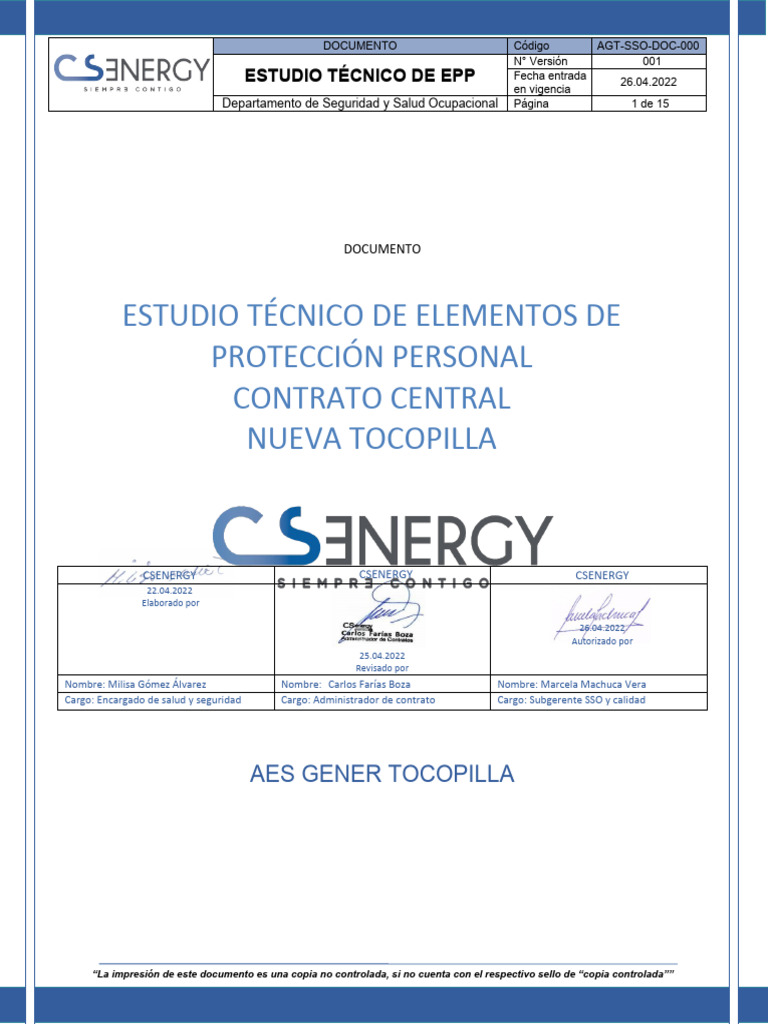 Agt-Sso-Doc-000 Estudio de Epp v001 | PDF | Seguridad y salud ocupacional | Soldadura