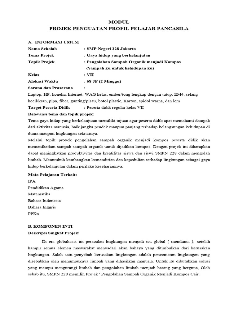 Modul Projek - 1 - (Kompos) Lengkap | PDF