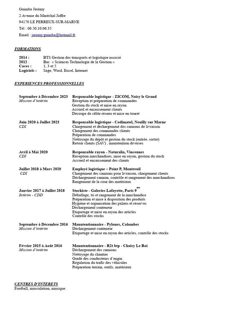 CV Jeremy Guimba-23 | PDF