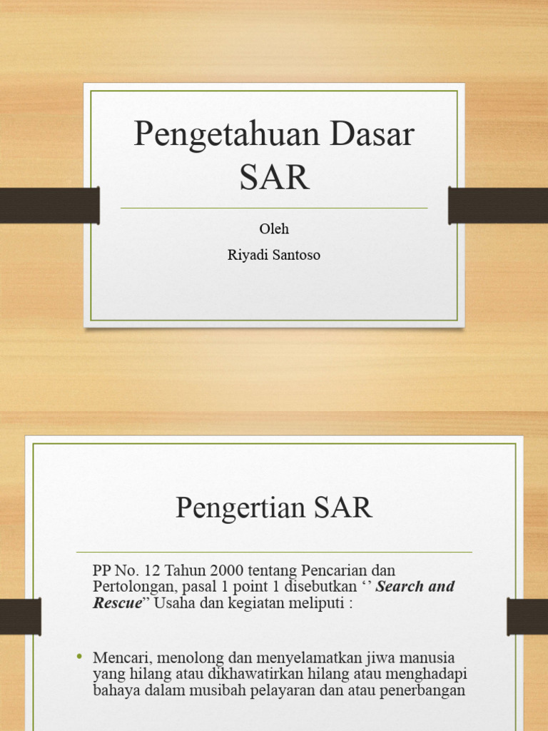 Pengetahuan Dasar SAR | PDF