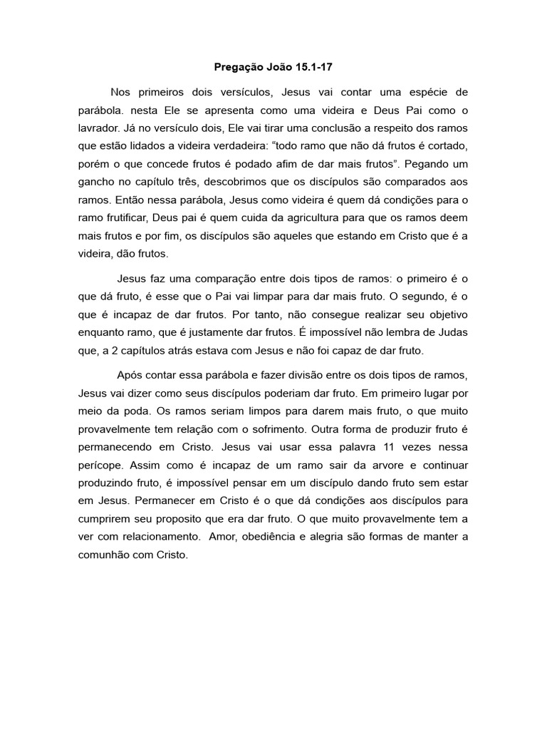 Pregação João 15 Pdf