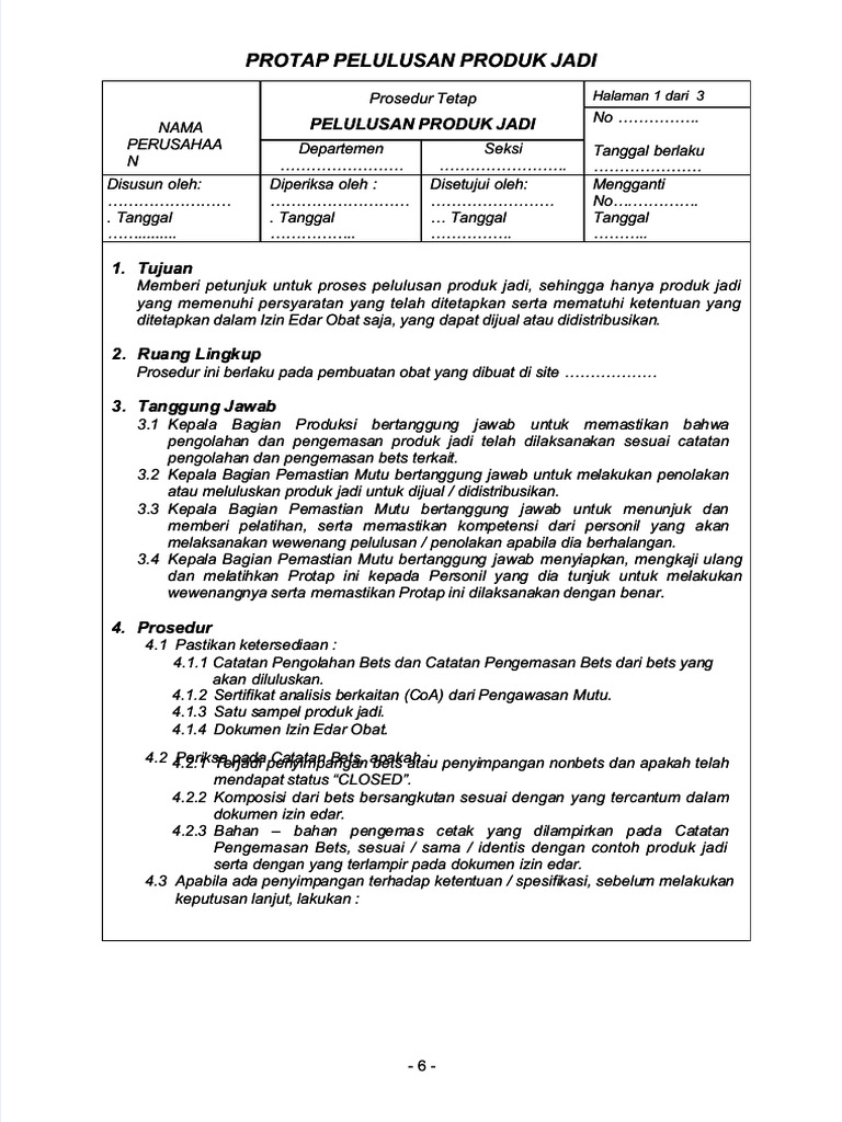PDF Protap Pelulusan Produk Jadi - Compress | PDF