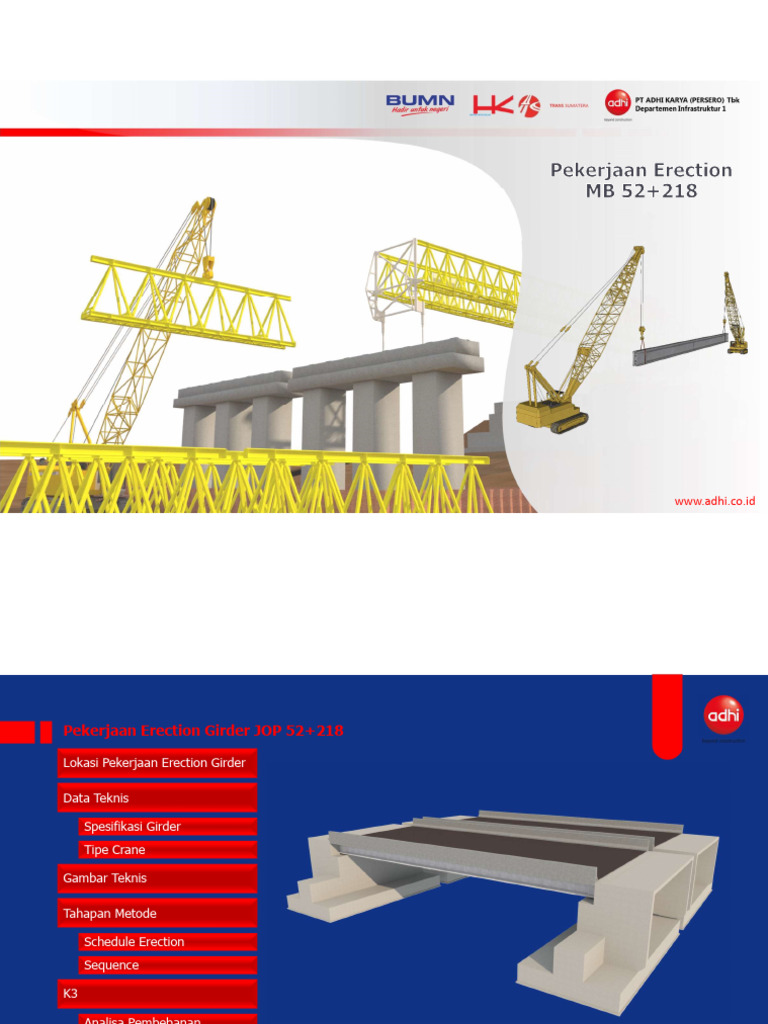 Pekerjaan Erection Metode Crane MB 52 Tol Aceh | PDF