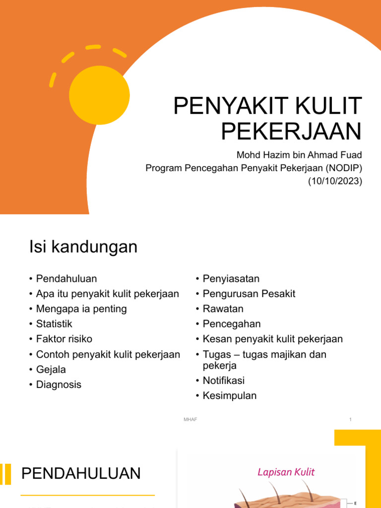 Penyakit Kulit Pekerjaan 10102023 Latihan Pekerja Nodip | PDF