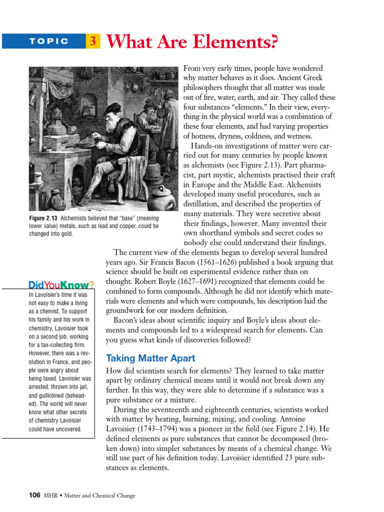 Science Focus 9 Unit 2 Topic 3 What are elements? | PDF | Atoms ...