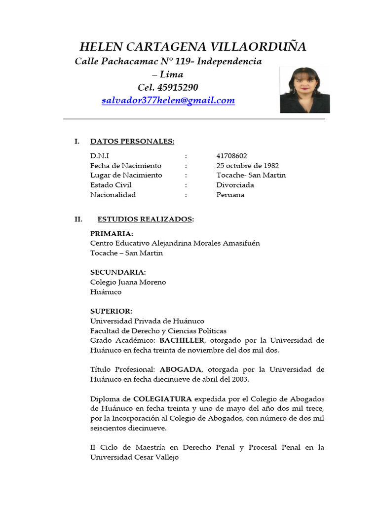 CV. ACTUALIZADO 2023 HELEN 17 Oc | PDF