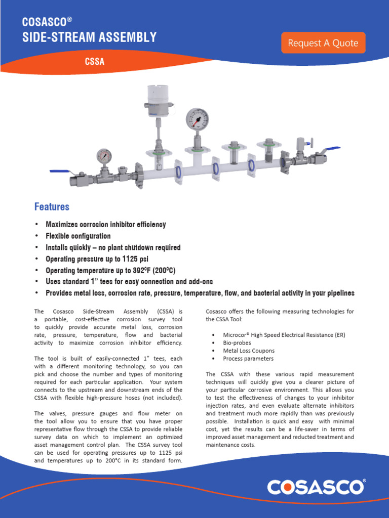 Cosasco_Side-Stream_Assembly | PDF | Corrosion | Valve