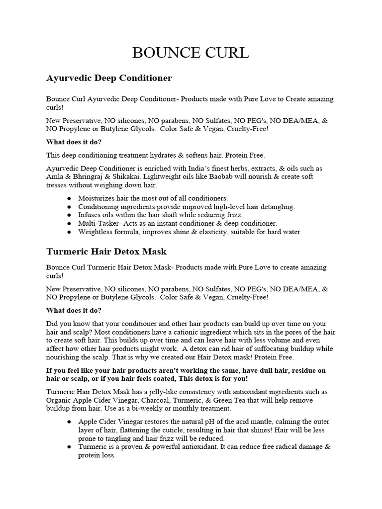 BOUNCE CURL guide | PDF | Shampoo | Perfume