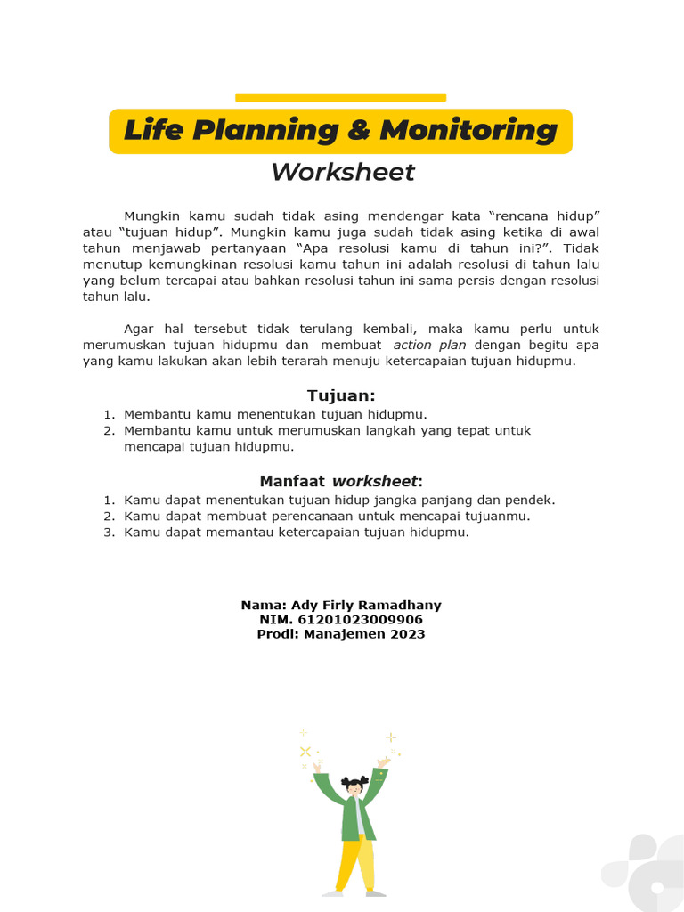 Worksheet - Life Planning Monitoring | PDF