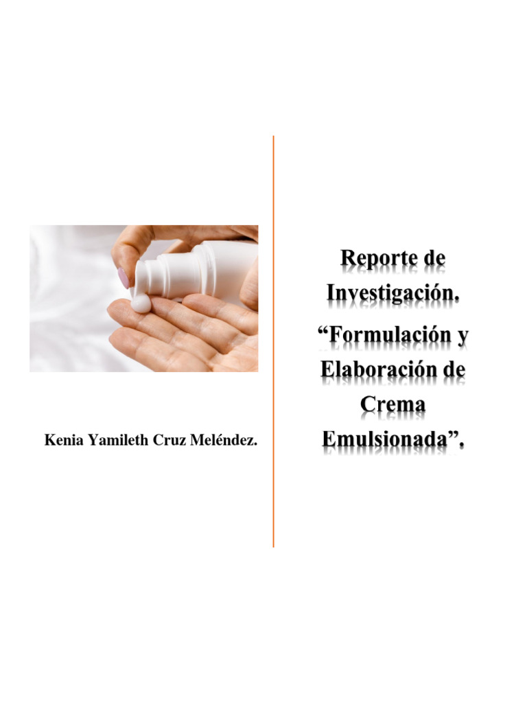 Formulacion y Elaboracion de Crema Emulsionada | PDF