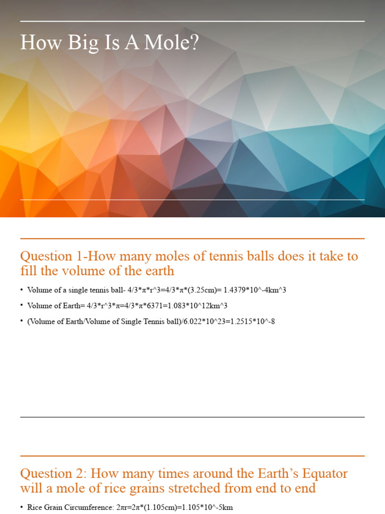 How Big Is A Mole | PDF