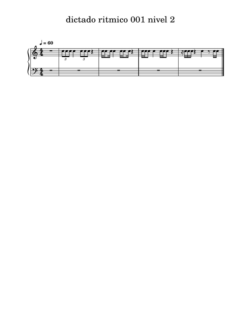 Dictado Ritmico 001 Nivel 2 | PDF