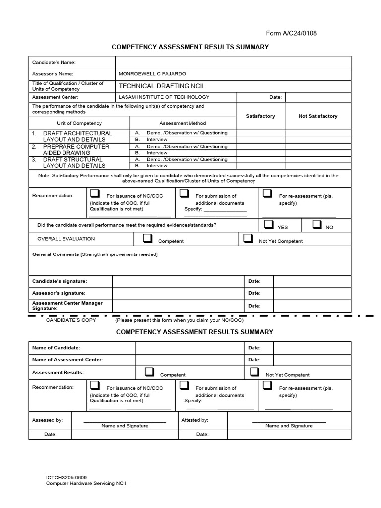 Competency Assessment Results Summary | PDF