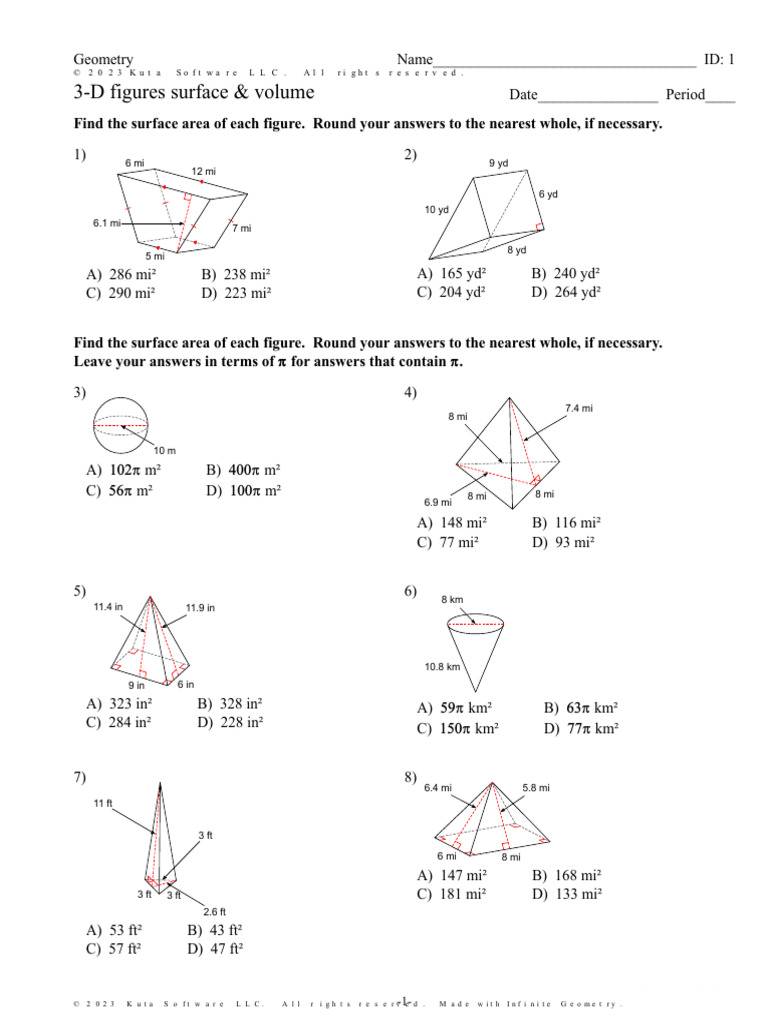 3-D Figures Surface & Volume 2 | PDF