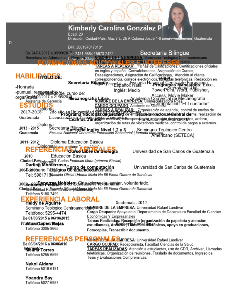 Kimberly González Curriculum Vitae | PDF