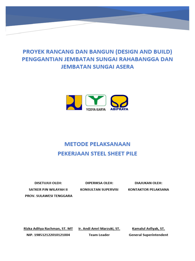 Metode Pekerjaan Steel Sheet Pile | PDF