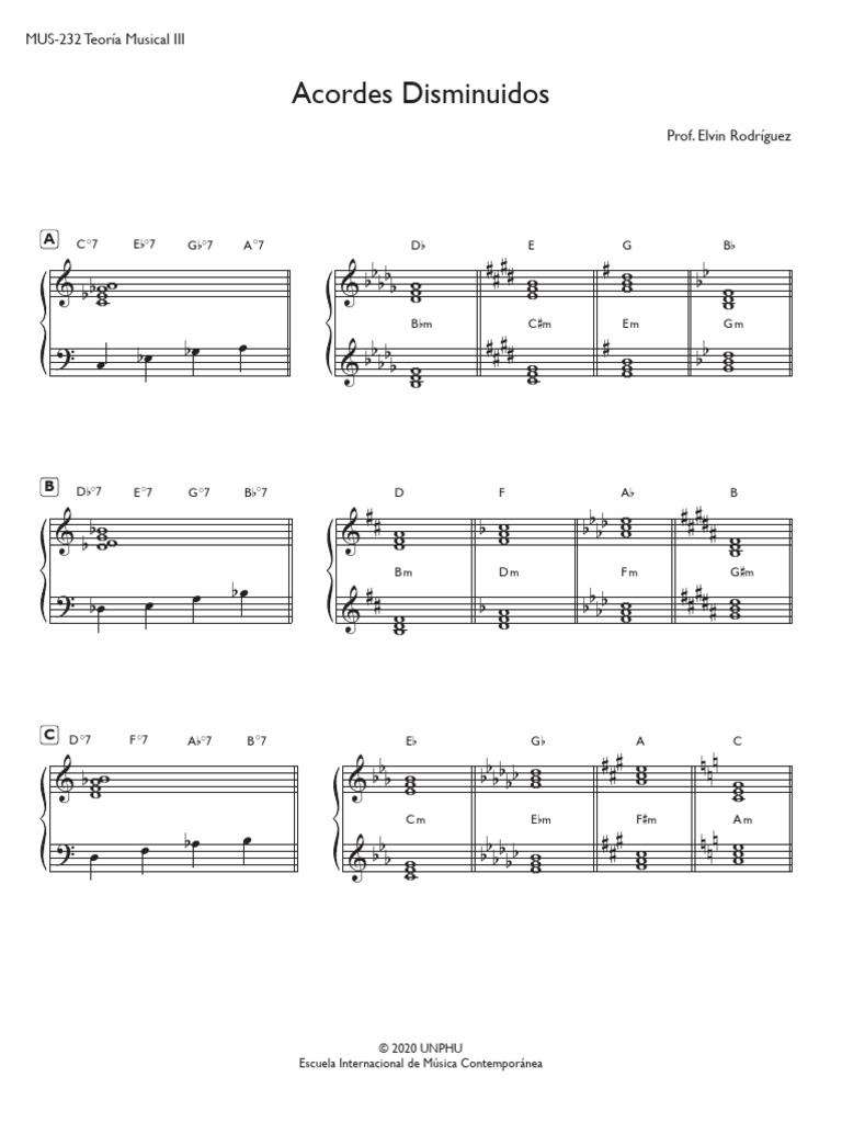 3 Acordes Disminuidos para Pasar A Cualquier Tonalidad | PDF
