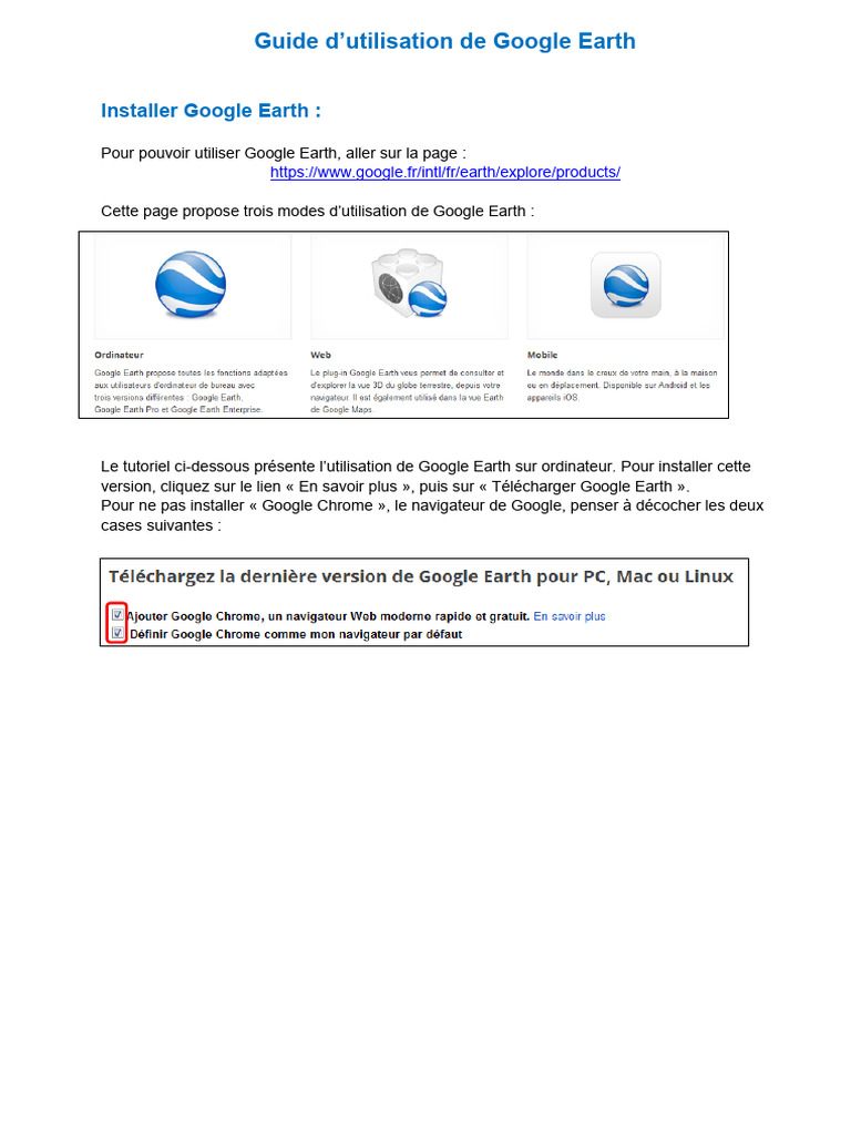 Guide Utilisation Google Earth | PDF