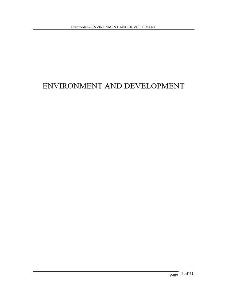 Euromodel-Environment and Development | PDF