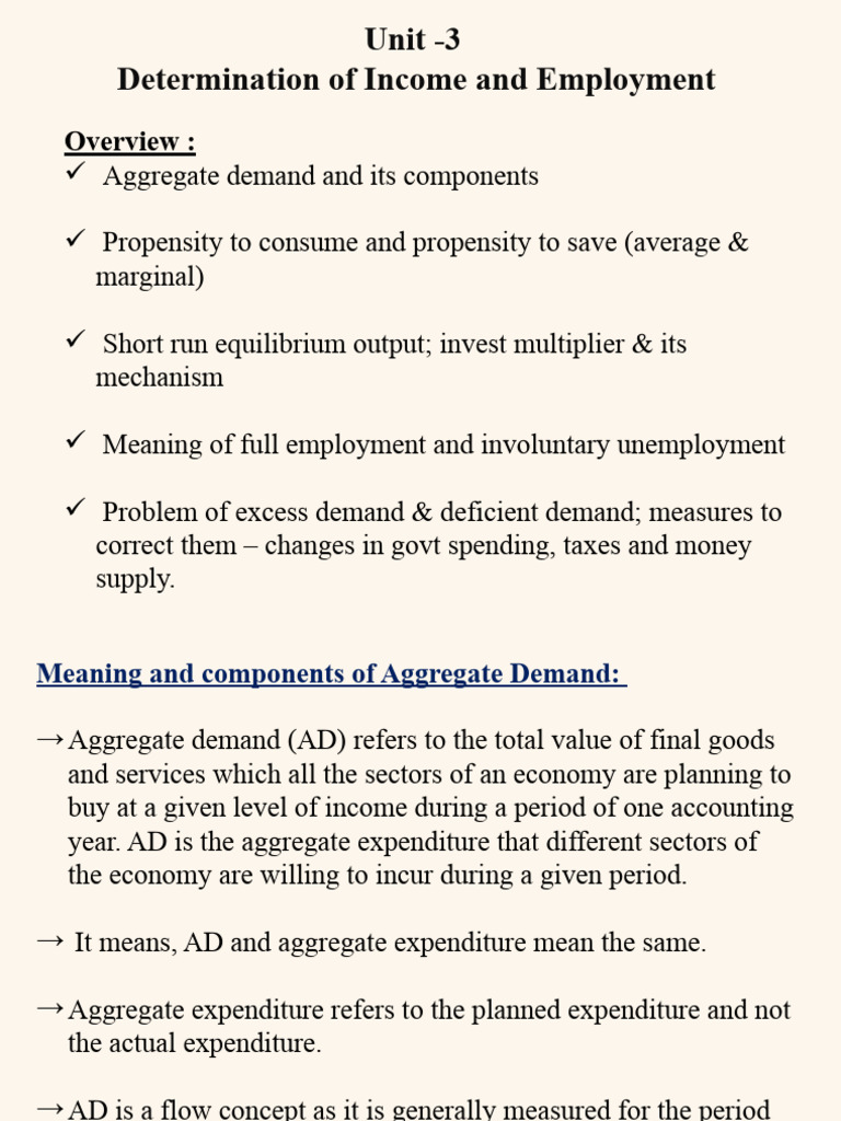 Income and Employment Determinants | PDF | Unemployment | Full Employment