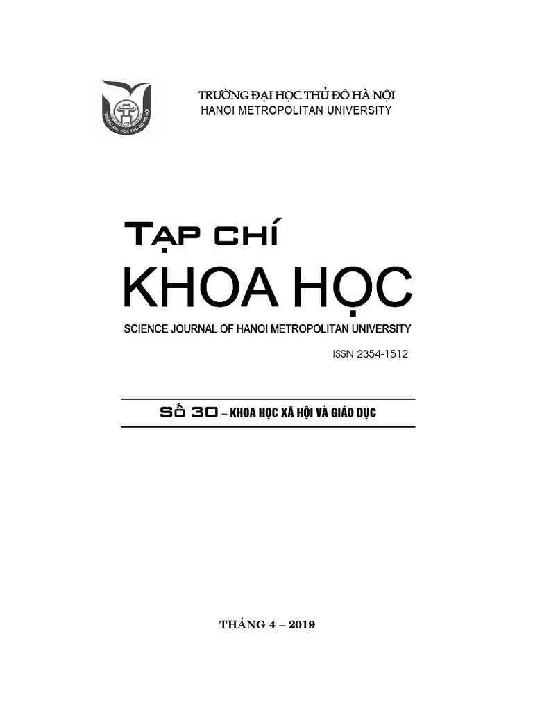 TCKH So 30 KH Xa Hoi Va Giao Duc DH Thu Do 4 2019 | PDF
