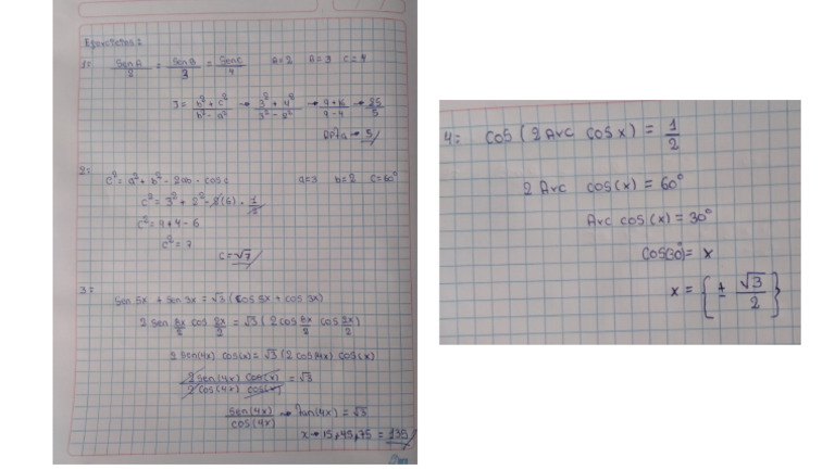 Ejercicios Trigo | PDF