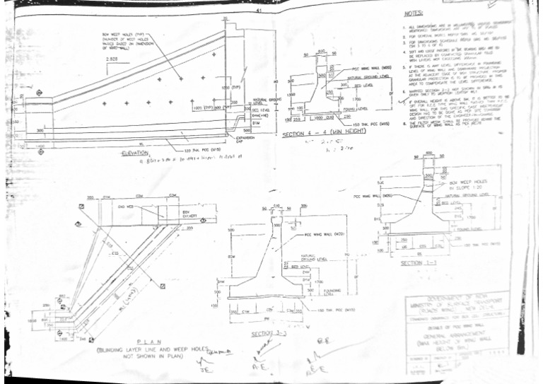 Wing Wall Drawing | PDF