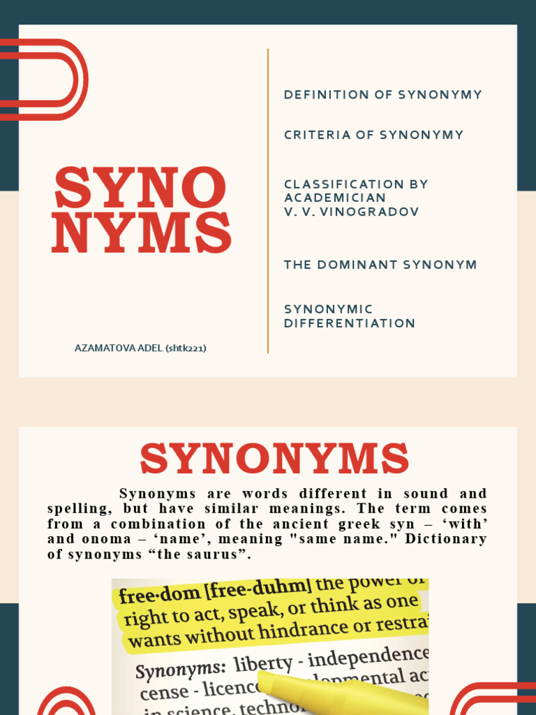 Synonyms. | PDF