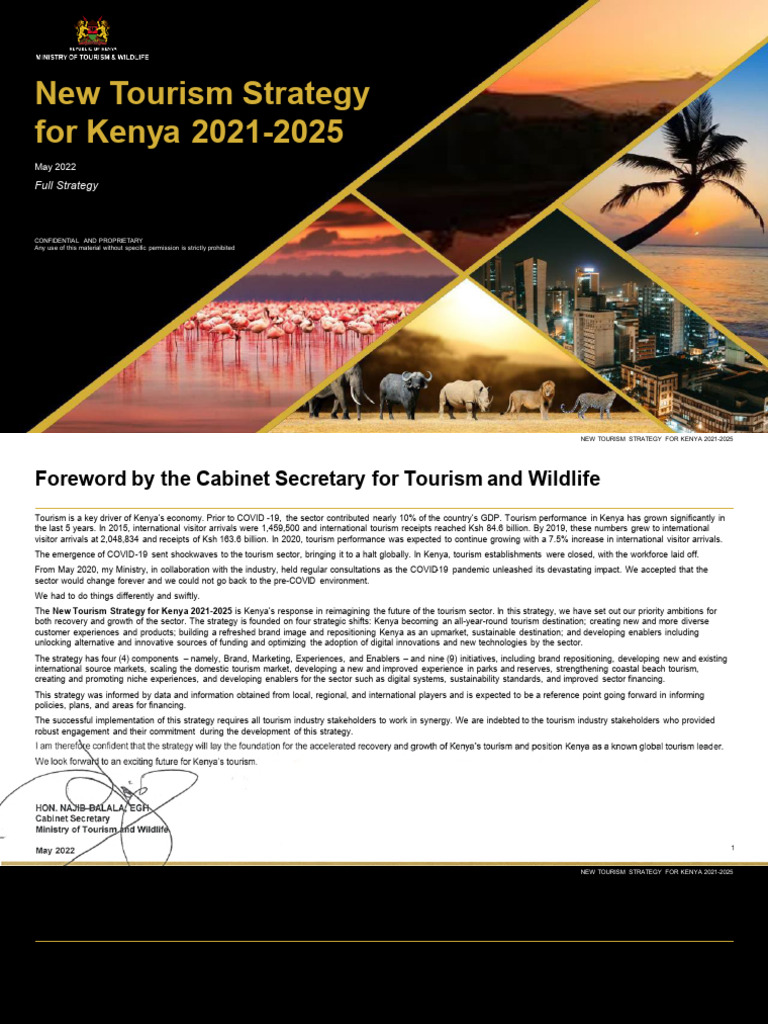 New Tourism Strategy For Kenya 2021 2025 | PDF