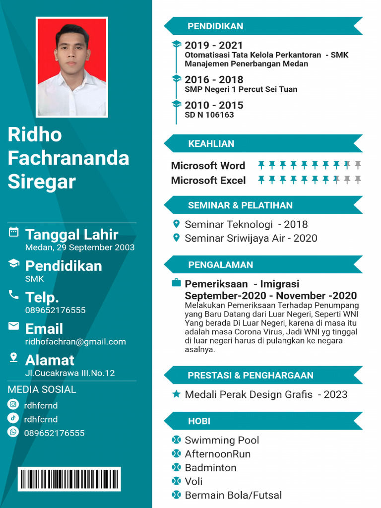 CV Ridho | PDF