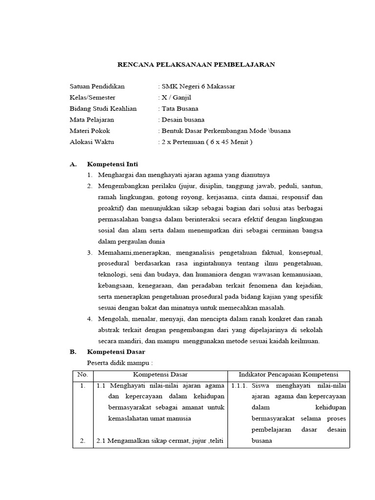 RPP Ganjil KLS Xi | PDF | Seni