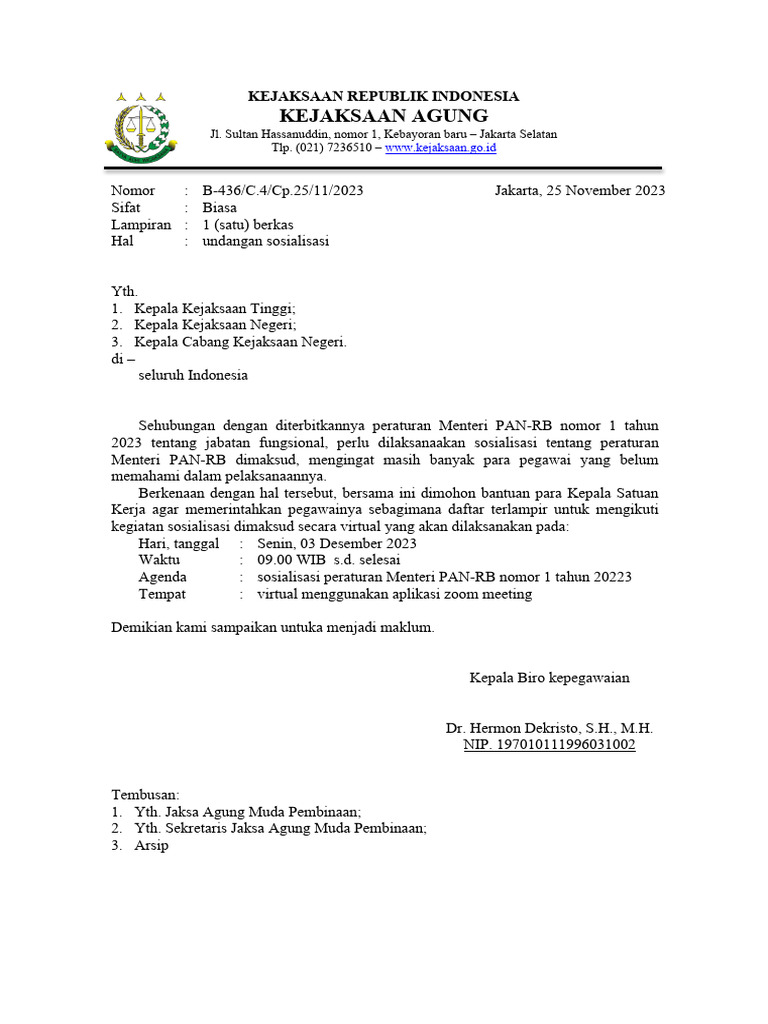 Surat Undangan Kejaksaan | PDF Surat Undangan Kejaksaan | PDF