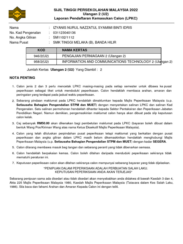 LPKC STPM U2 2022 031123040136 | PDF