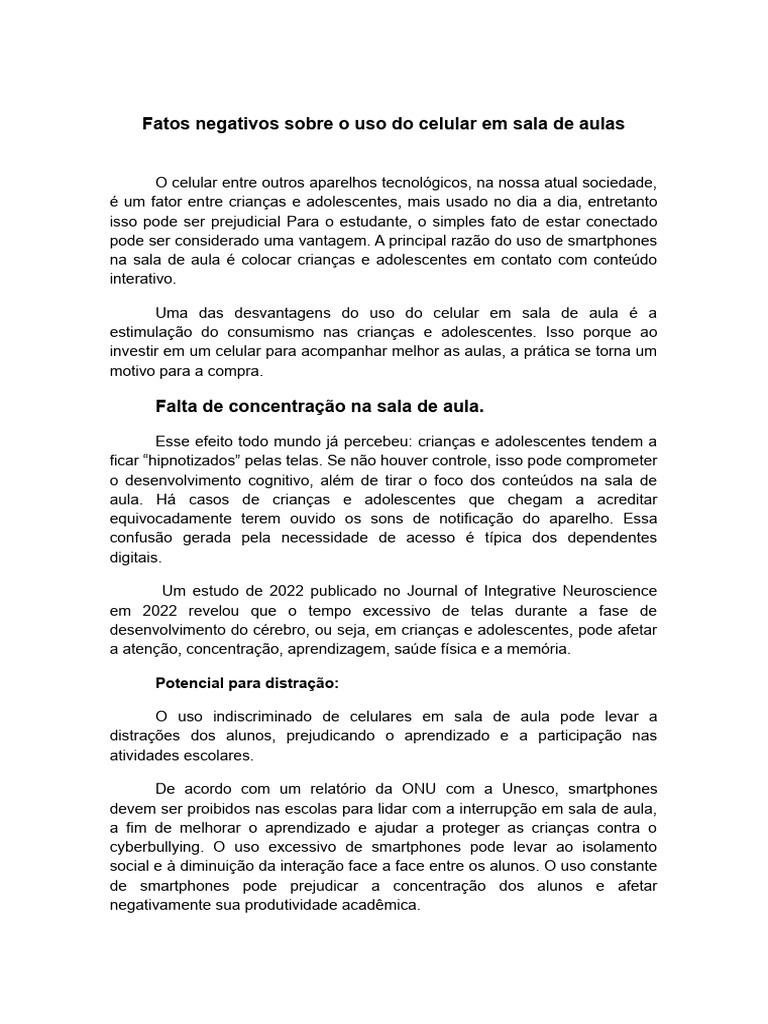 Trabalho Bianca Fatos Negativos | PDF