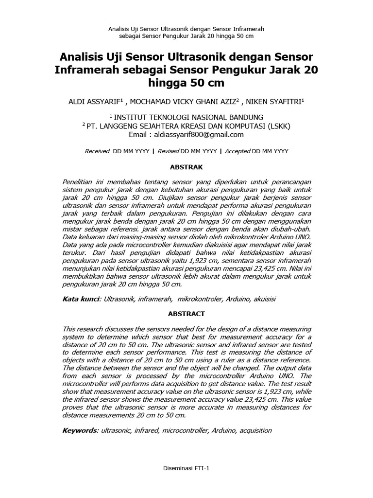 Uji Akurasi Sensor Ultrasonik dan Inframerah | PDF | Teknologi & Rekayasa
